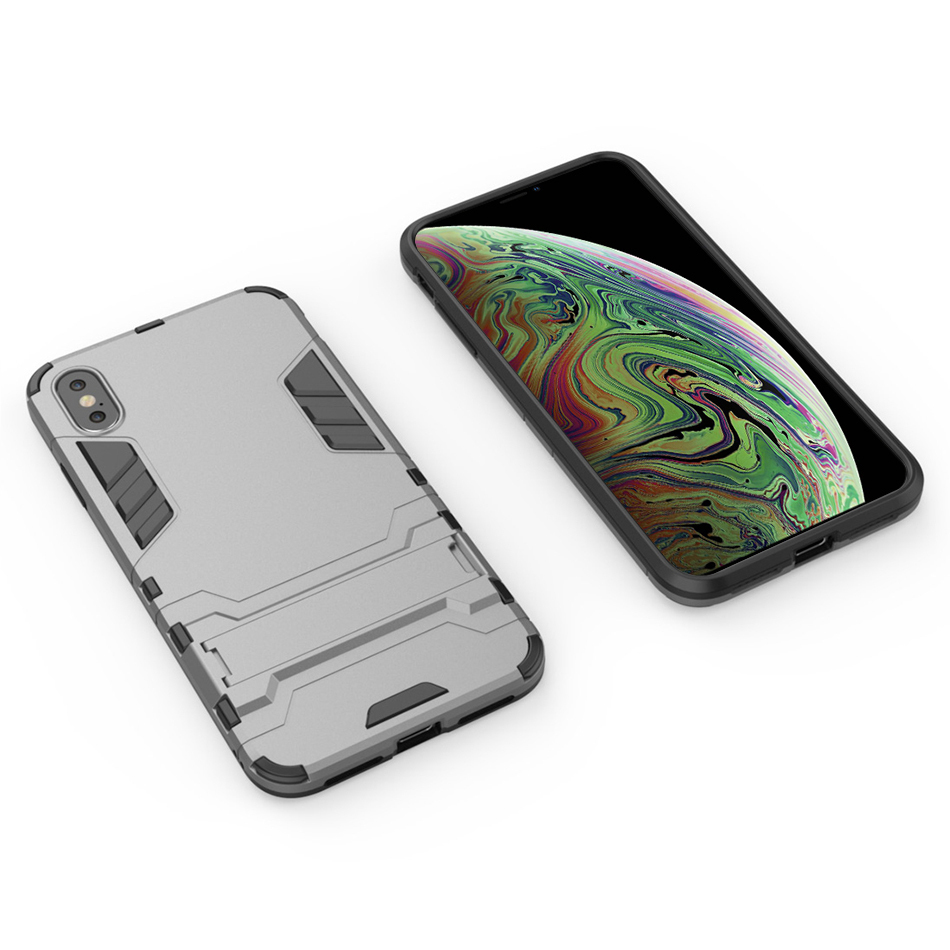 Slim Armour Shockproof Case for Apple iPhone Xs Max (Grey)